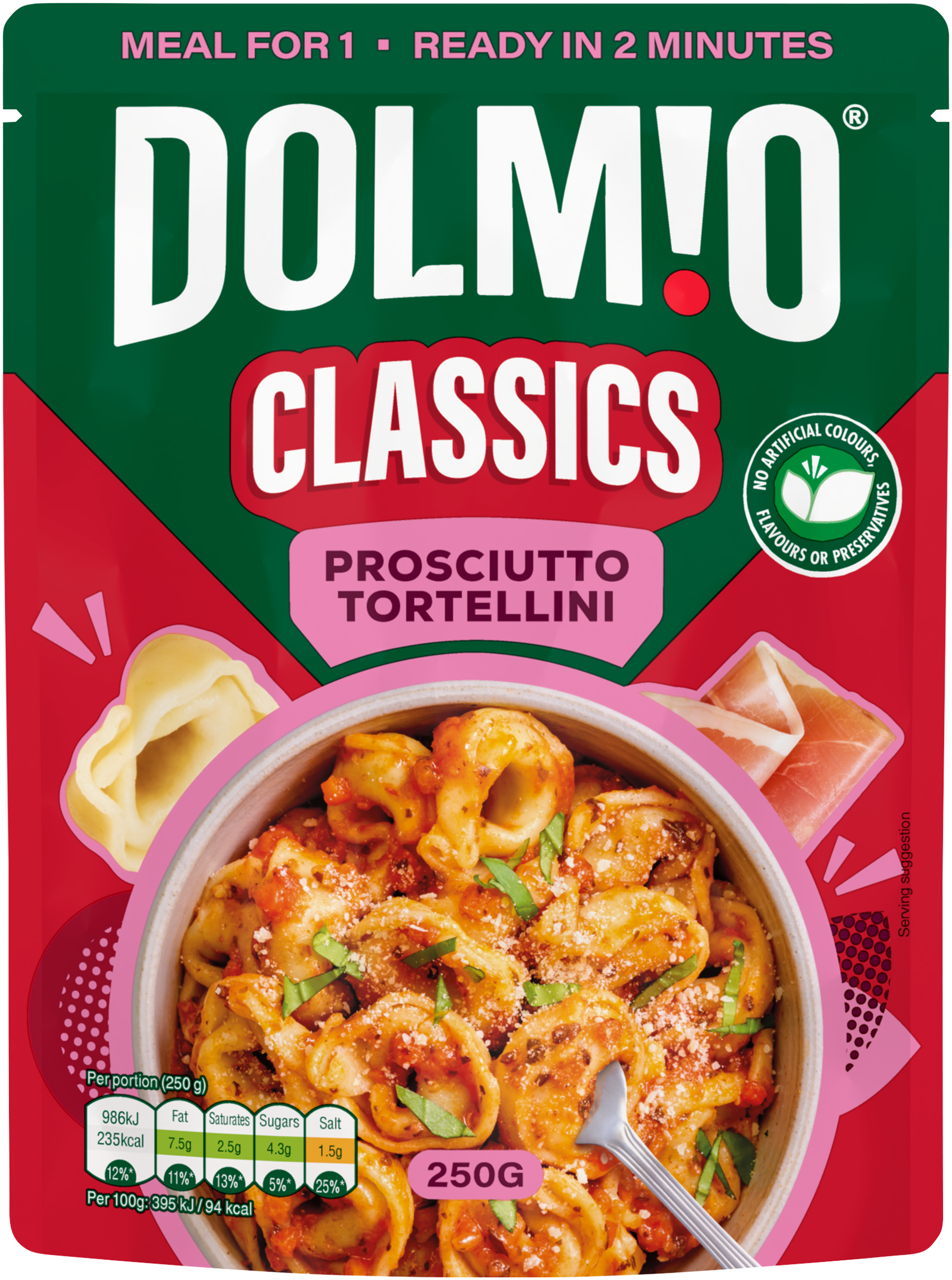 Dolmio Classics Prosciutto Tortellini Pasta Ready Meal 250g